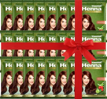 VASMOL Natural Henna Based Hair Colour Pack of 24 , Natural Brown ...