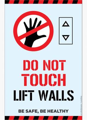 Creative Signages Do Not Touch Lift Walls Emergency Sign Price in India ...