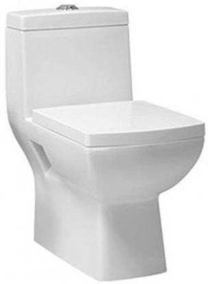 BM BELMONTE Ceramic Floor Mounted One Piece Western Commode / Toilet / Water Closet / EWC Square ...