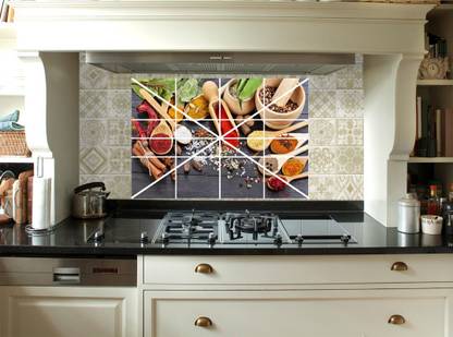 sp decals 80 cm Masala kitchan waterproofe wallpaper/wallposter ...