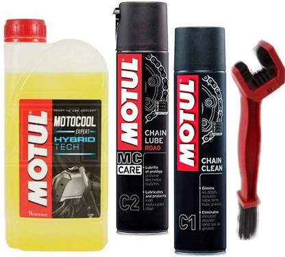 MOTUL C1 Chain Clean 400ml, C2 Chain Lube 400ml, Bike Chain clean Brush ...