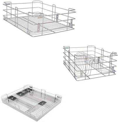 PN Utensil Kitchen Rack Steel Stainless Steel Modular Kitchen Basket ...
