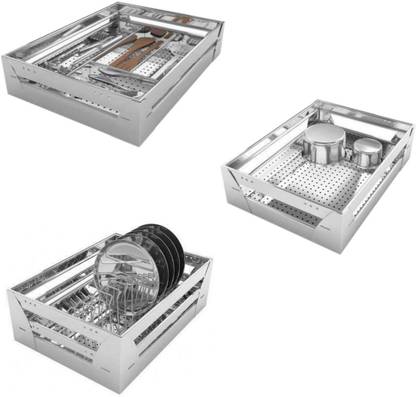 PN Utensil Kitchen Rack Steel stainless steel Modular Kitchen Basket ...