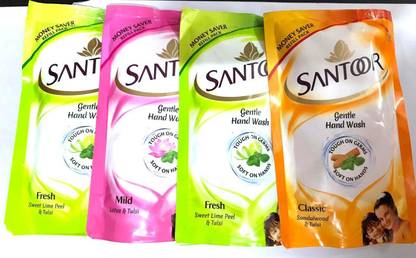 Santoor 4 Flavour Pack Hand Wash Pouch - Price in India, Buy Santoor 4 ...