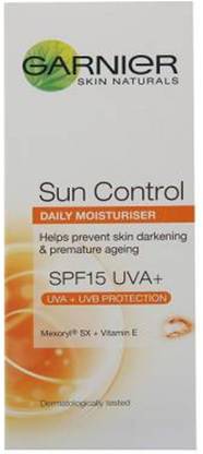 GARNIER Sunscreen - SPF 50 PA+ Skin Naturals Sun Control Daily ...