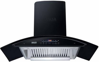 Inalsa Crescent 90BKSFAC Auto Clean Wall Mounted Black 1300 CMH Chimney ...