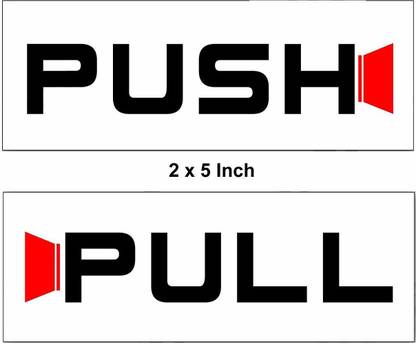 Signkart 5.08 cm Standard Square Push Pull Stickers for Glass Doors Die ...