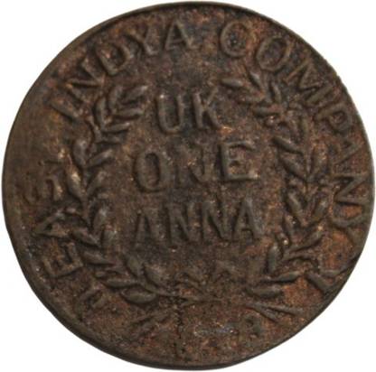 GOLDEN ARTS UK 1 Anna 1818 East India Company Coin Ancient Coin ...