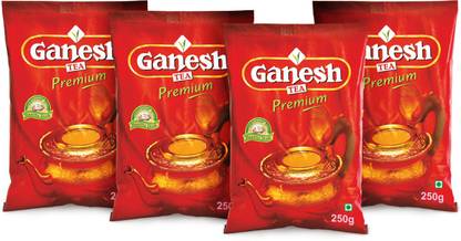 Ganesh Tea Ganesh Premium Leaf Tea 250 GRM Pouch - 1 KG - Pack of 4 Tea ...