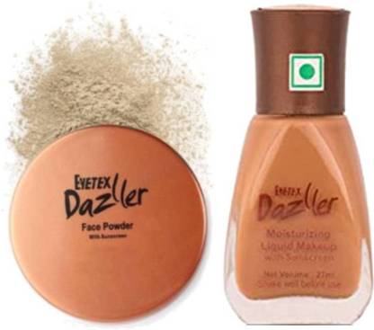 Eyetex Dazller Face Powder-Coffee and Moisturising Liquid Makeup-Coffee ...
