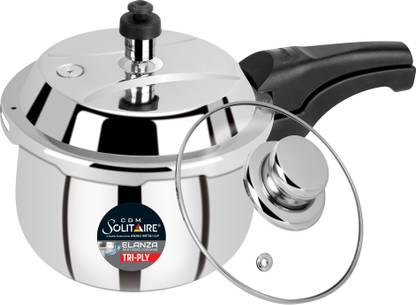 CDM SOLITAIRE TRI PLY 1.5 L Outer Lid Induction Bottom Pressure Cooker ...