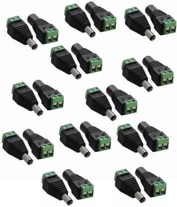 atekt Screw Type dc connector for CCTV Camera DVR (PACK-12 Male&Female ...