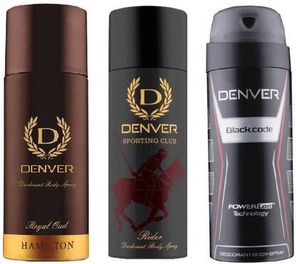 DENVER Royal Oud, Black Code & RIDER Deodorant Spray - For Men - Price ...
