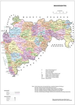 Maharashtra Map Waterproof Vinyl Sticker Poster || (24X36 inches ...