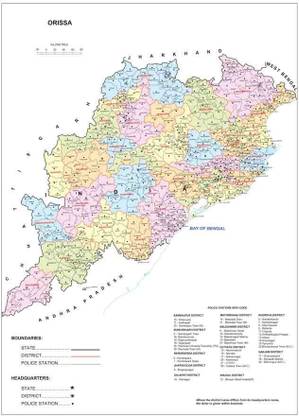Orissa Map Waterproof Vinyl Sticker Poster || (24X36 inches) can1856-3 ...