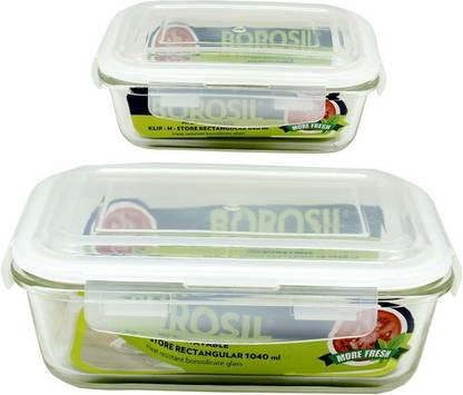 BOROSIL Glass Grocery Container - 1040 ml, 640 ml Price in India - Buy ...