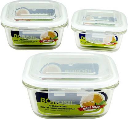 BOROSIL Glass Grocery Container - 800 ml, 520 ml, 320 ml Price in India ...