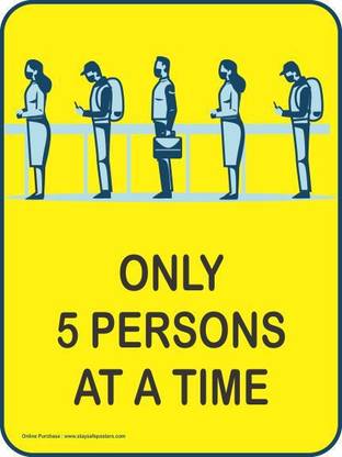 Only 5 Persons at a Time, awareness poster Photographic Paper - Quotes ...