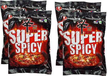 Nongshim - Red Super Spicy Instant Noodles 120gm (Pack of 4) (Imported ...