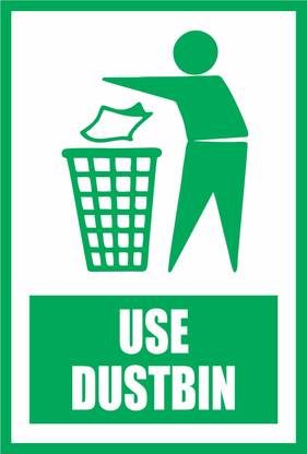 Ab Sab 22.86 cm Self Adhesive Use Dustbin Sticker Pack of 2 Self ...