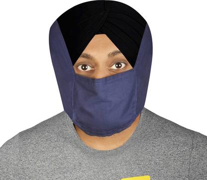 AAHANA Sikh Mask Blue Color Cotton Mask for Men, Reusable Mask ...