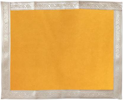 shoppersduniya Yellow Velvet Designer Aasan Pooja Cloth Mat Mandir ...
