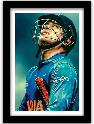 M. S. Dhoni Framed Poster - Dhoni Poster with Frame for Room Paper ...