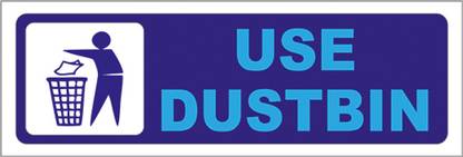 Masstone Use Dustbin Sign board 4 inch x 12 inch Emergency Sign Price ...