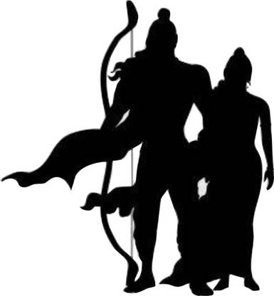 Sahaj Décor 56 cm Lord Ram and Sita With Shadow Magnetic Sticker Price ...