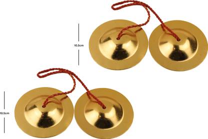 SHRI ANAND Irom 10.5 cm Gold Manjira Set of 2 Kartal Instrument Price ...