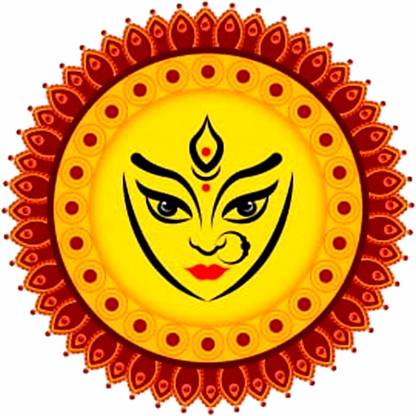 Decor Villa 58 cm Durga Maa Face Removable Sticker Price in India - Buy ...