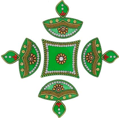 Ascension Diya Deepak Design Rangoli Acrylic Rangoli Reusable for Floor ...