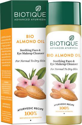 BIOTIQUE Bio Almond Oil Soothing Face & Eye Makeup Cleanser 190Ml ...