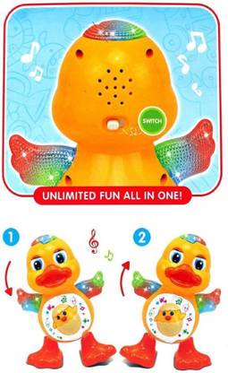 Toyvala Dancing Duck Toy for Kids with Flashing Lights and Musical ...