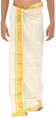 looms & weaves Kerala Pure Handloom Dhoti Men Dhoti - Buy looms ...