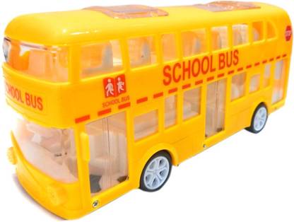 HALO NATION Friction Powered School Bus Toy Push and Go Bus Toy ...