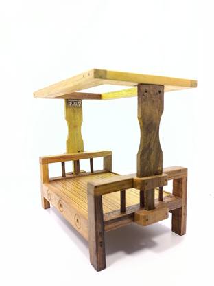 lashiket Sagwan Wood Mosquito Net Machardani Bed for 3 and 4 Number ...