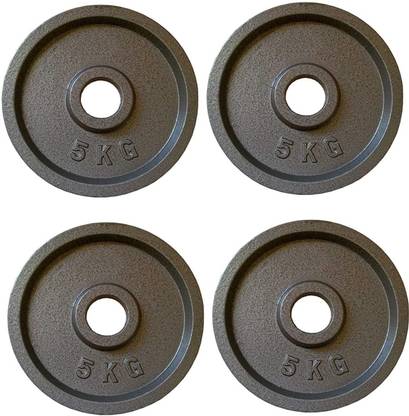 IRIS 20 kg Fitness Standard 1 Inch/ 25 mm Cast Iron Black Weight Disc ...