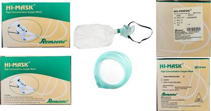 Romsons High Concentration Oxygen Mask - Adult HI MASK - Pack of 1 ...