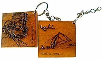kauthuk Keychain Crafted Out of Jackwood with Cane Lining and Design ...