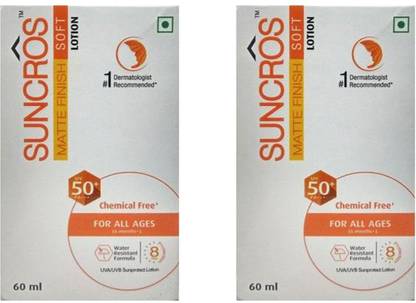 Suncros Sunscreen - SPF 50+ PA+++ Matte Finish Soft Lotion - Price in ...