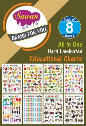 All In One Hard Laminated Educational Chart | Pack Of 8 Charts (V1 ...