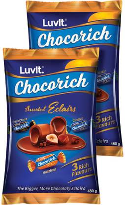 LuvIt Assorted Eclairs Dark Choco, Classic, Hazelnut Toffee Price in ...