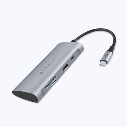 ZEBRONICS 7 in1 USB Type C Multiport Adapter Zeb TA1500UCVP with USB ...