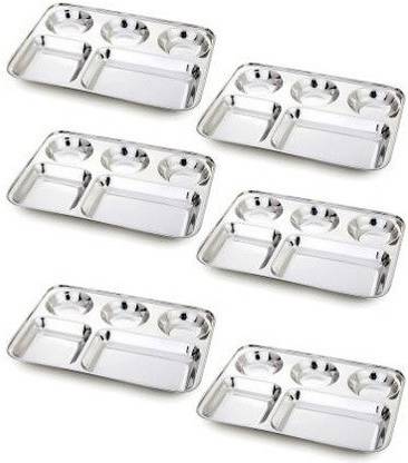 ABSteel Stainless steel bhojan thali / compartment plate/ Sectioned ...