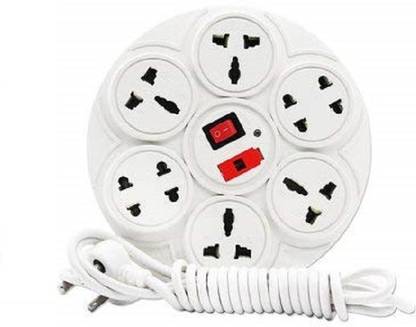 BHATNAGAR 3METER LONG WIRE EXTENSION BOARD WITH 8 SOCKET AND 1 SWITCH ...