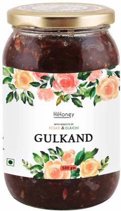 hi honey Natural Organic Gulkand Prepared Using Damask Rose - 500 Grams ...