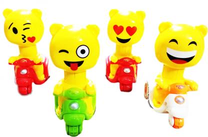 Adimac Unbreakable Smiley Emoji Vehicle Push and Go Crawling Toy Car ...