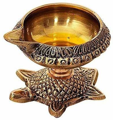 divine mart Handmade Pital Diya Deepam Kundulu Jyot Diya Oil Lamp Brass ...