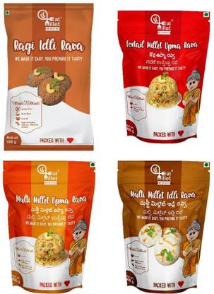 eat millet Ragi idli rava Foxtail upma rava Multi millet idli rava and ...
